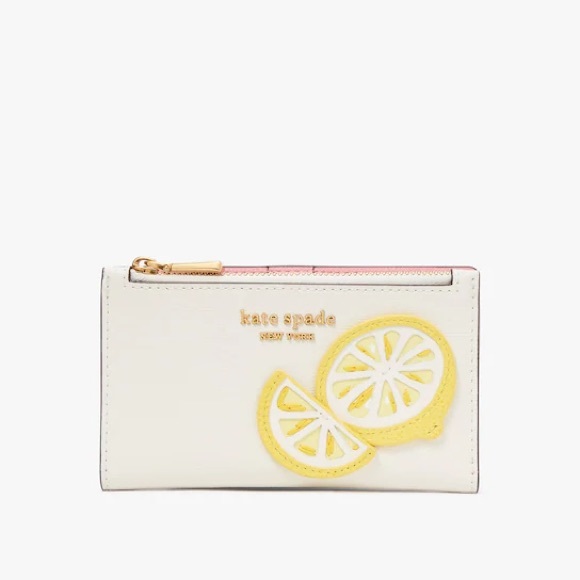 kate spade | Bags | Kate Spade Lemon Drop Appliqu Small Slim Bifold ...